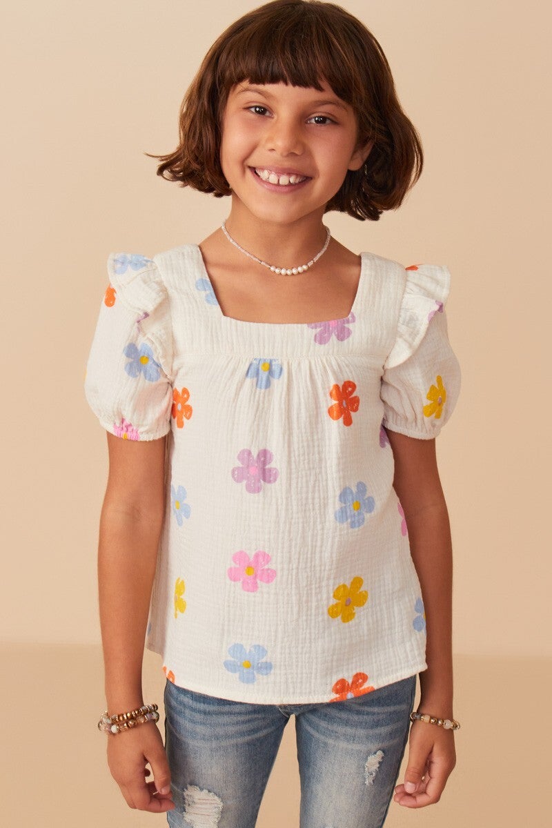 Tween girls Daisy top | 123 on Main